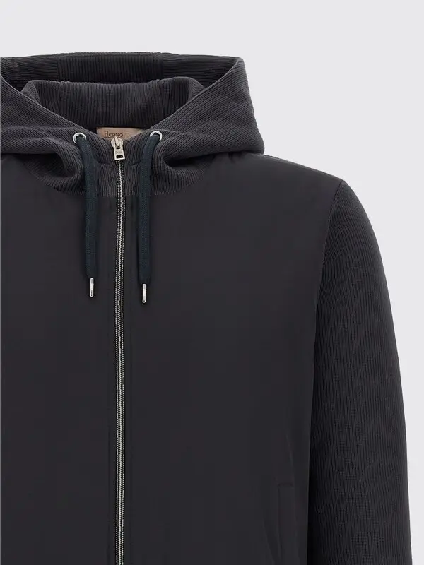 Herno Hooded Relaxed Fit Bomber Jacket In Cotton And Nylon