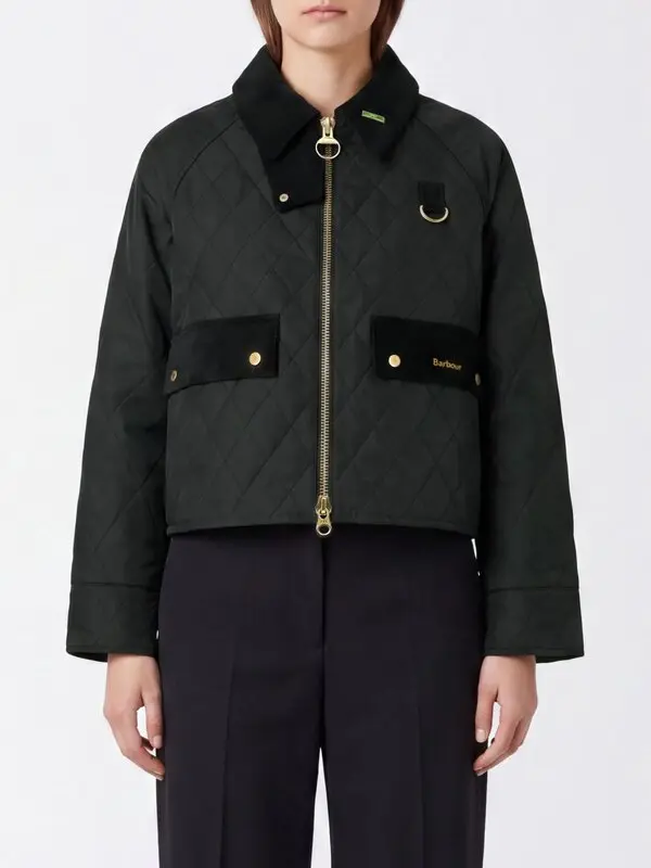 Barbour Quilted Waxed Cotton Spey Jacket With Velvet Collar