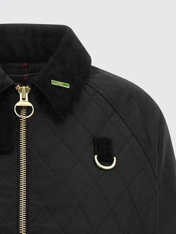 Barbour Quilted Waxed Cotton Spey Jacket With Velvet Collar