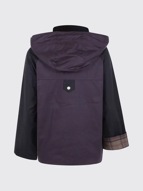 Barbour Waxed Cotton Jacket With Hood And Velvet Collar - Brown
