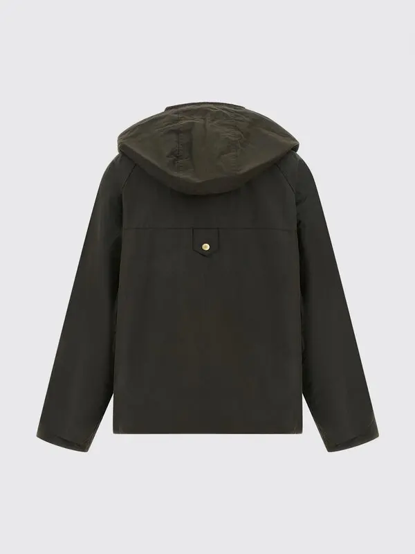 Barbour Waxed Cotton Jacket With Hood And Velvet Collar