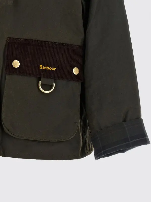Barbour Waxed Cotton Jacket With Hood And Velvet Collar