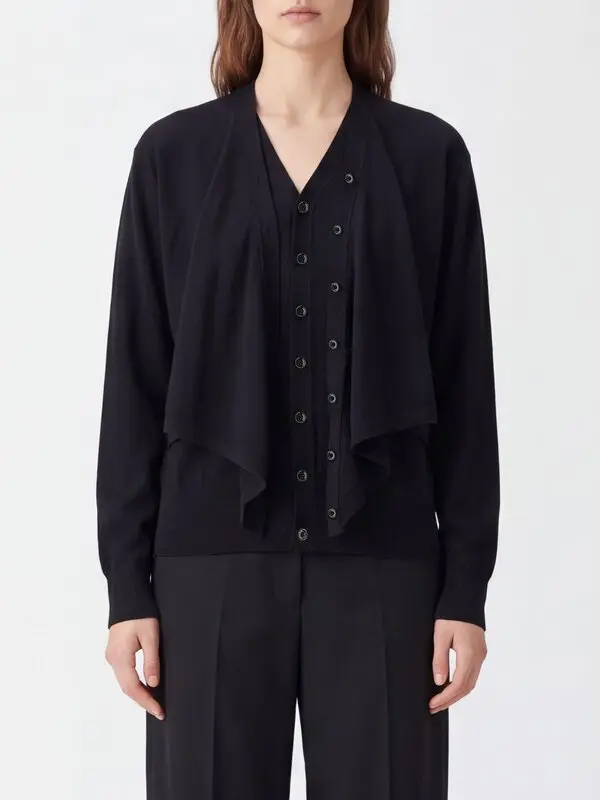 LEMAIRE V-neck Wool Blend Cardigan - Black