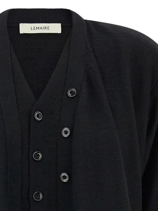 LEMAIRE V-neck Wool Blend Cardigan