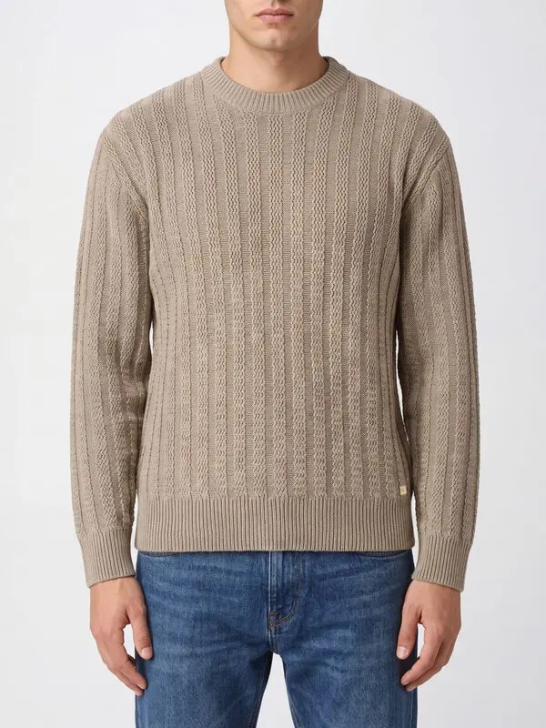 BOSS Textured Knit Crew Neck Sweater