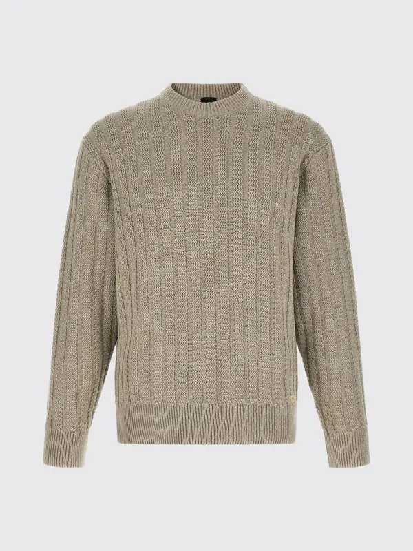 BOSS Textured Knit Crew Neck Sweater