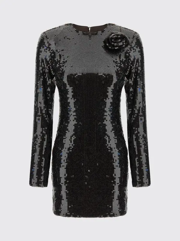 ROTATE BY BIRGER CHRISTENSEN Long-sleeved Sheath Mini Dress With Floral Appliqu