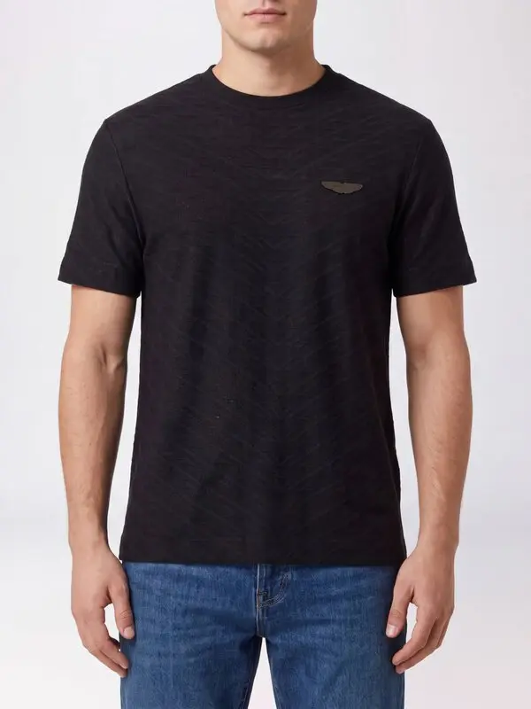 BOSS Chevron Print Cotton T-shirt With Applied Logo