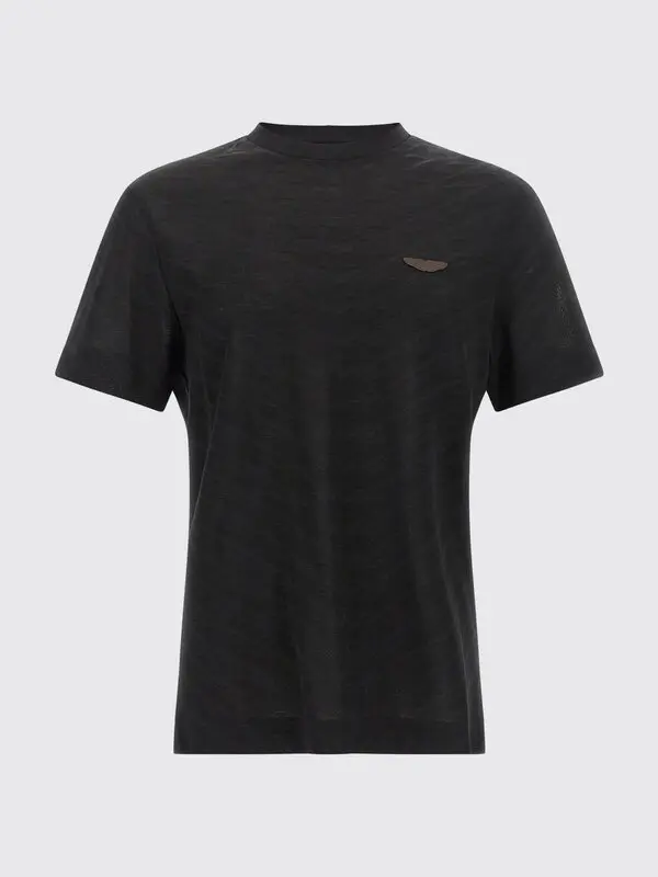 BOSS Chevron Print Cotton T-shirt With Applied Logo