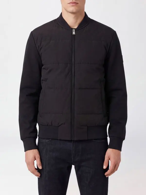 BOSS Quilted Cotton Blend Bomber Jacket - Black