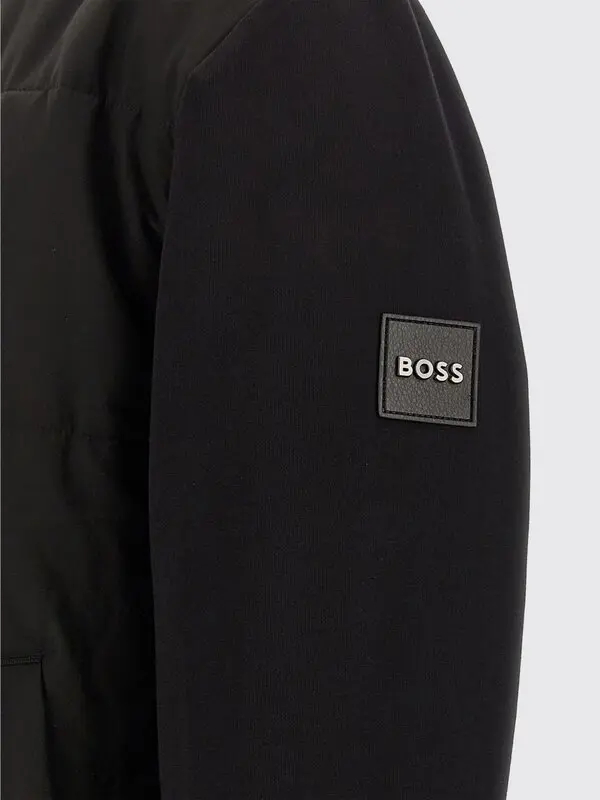 BOSS Quilted Cotton Blend Bomber Jacket - Black