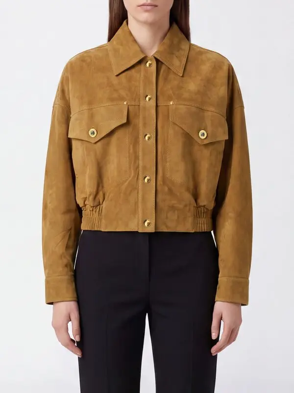 Versace Suede Leather Shirt-style Bomber Jacket