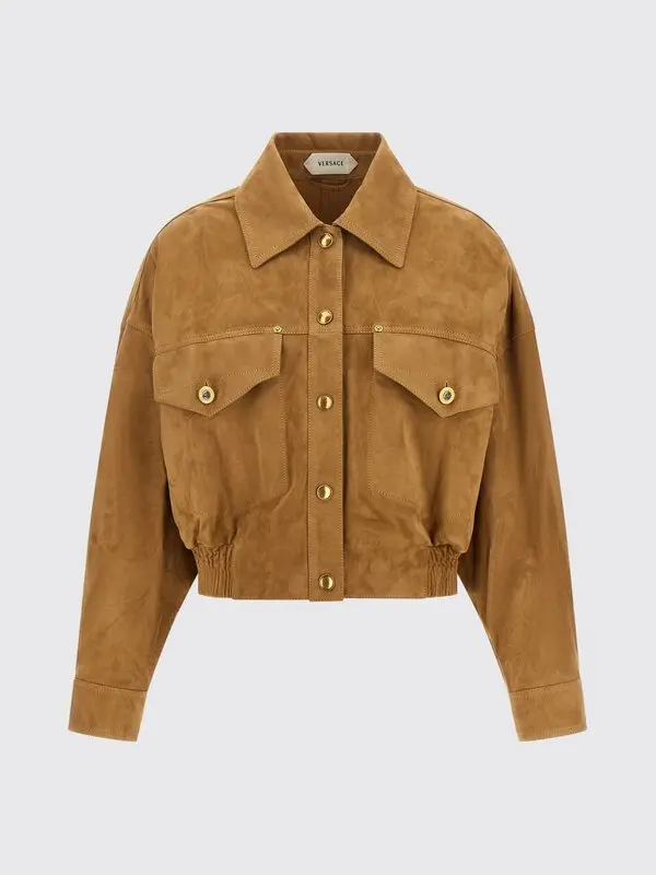 Versace Suede Leather Shirt-style Bomber Jacket