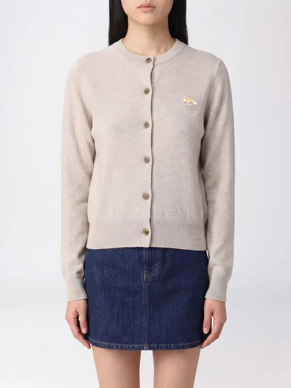 Maison Kitsuné Embroidered Cardigan - Beige