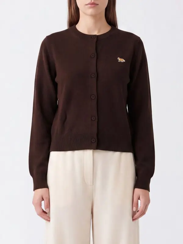 Maison Kitsuné Embroidered Cardigan - Brown