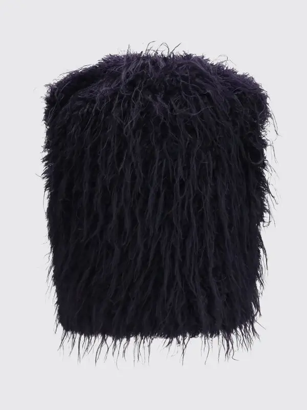 FORTE_FORTE Faux Fur V-neck Waistcoat