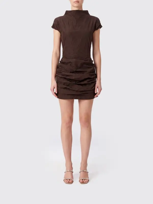 Magda Butrym Draped Funnel-neck Sheath Mini Dress