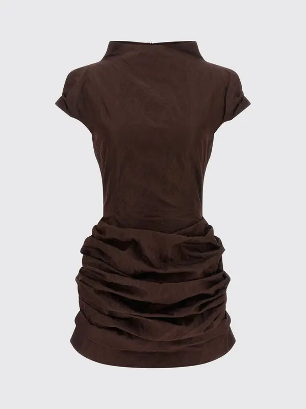 Magda Butrym Draped Funnel-neck Sheath Mini Dress