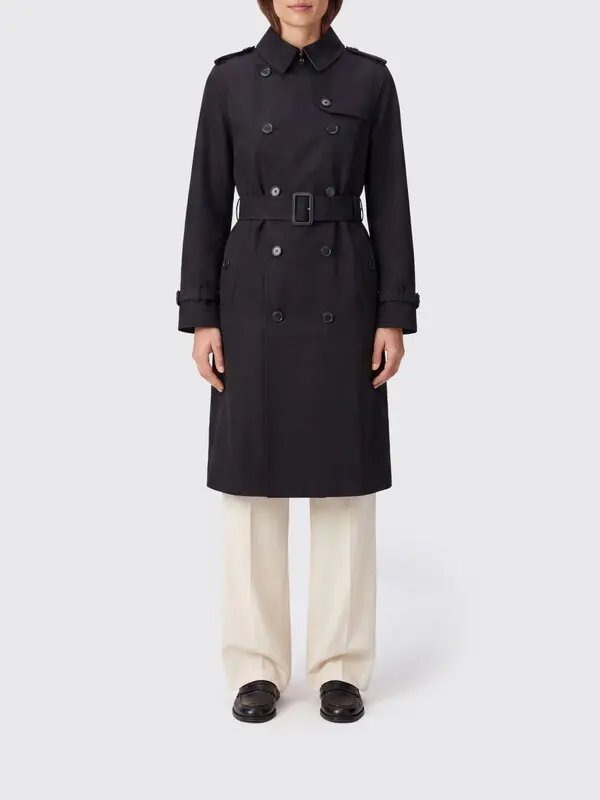 Burberry Double Breasted Belted Jacket - Black