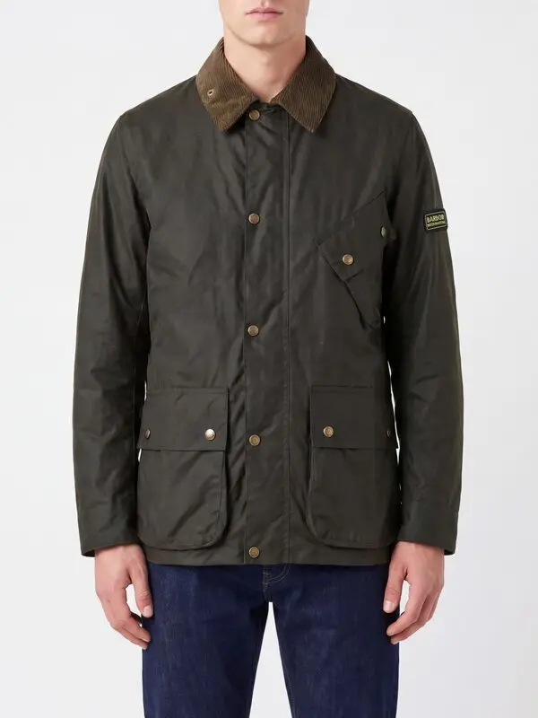 Barbour Waxed Cotton Jacket With Velvet Collar