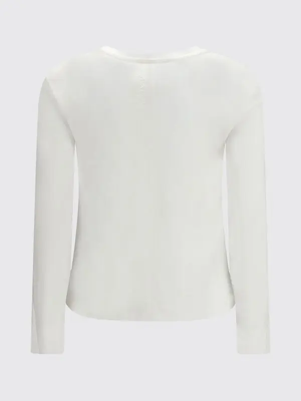 Max Mara Long-sleeved Crew Neck T-shirt In Cotton And Modal Blend - White