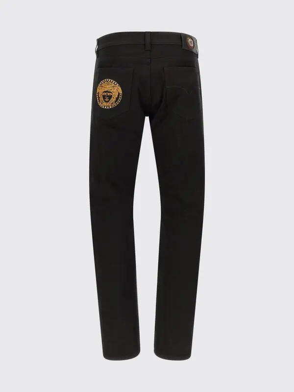 Versace Skinny Fit Stretch Denim Jeans With Medusa Logo