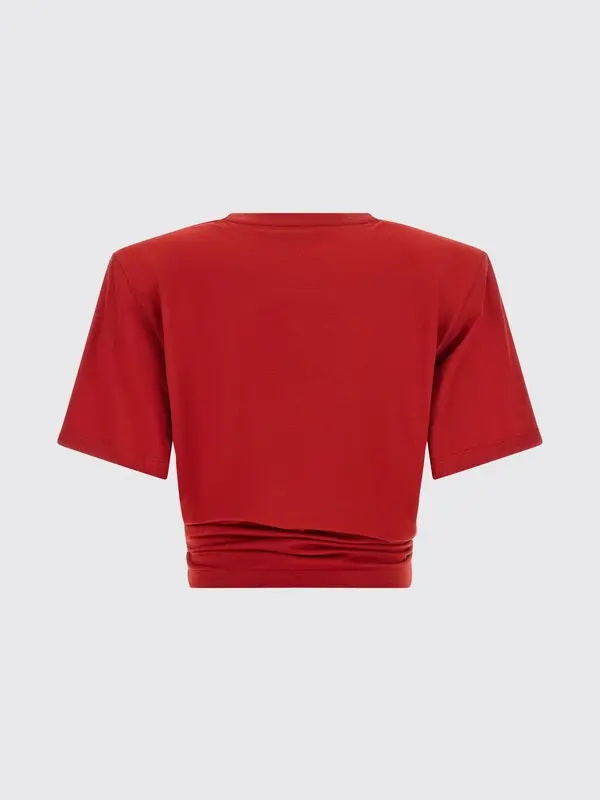 Magda Butrym Cropped Top With Floral Appliqué And Padded Shoulders