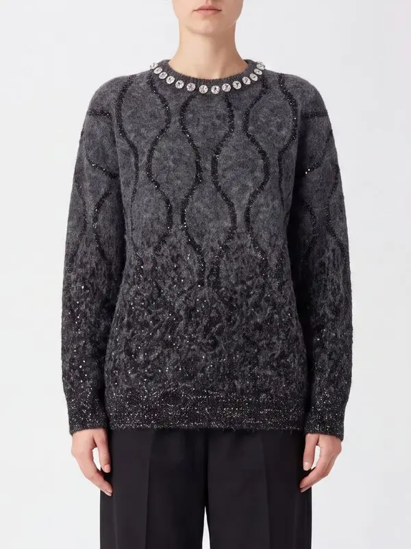 Pinko Embellished Pullover Sweater - Grey