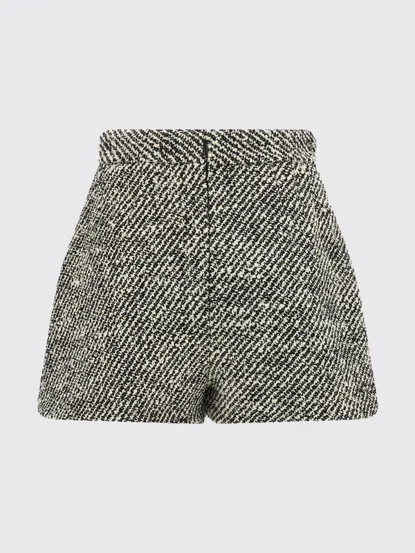 Versace High-waisted Abstract Pattern Tweed Shorts