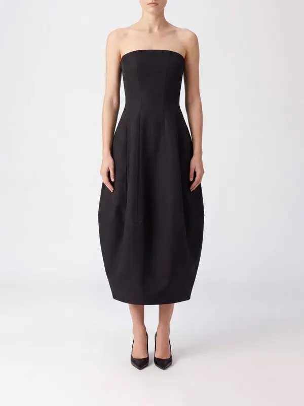 Khaite Stela Midi Dress In Wool And Silk