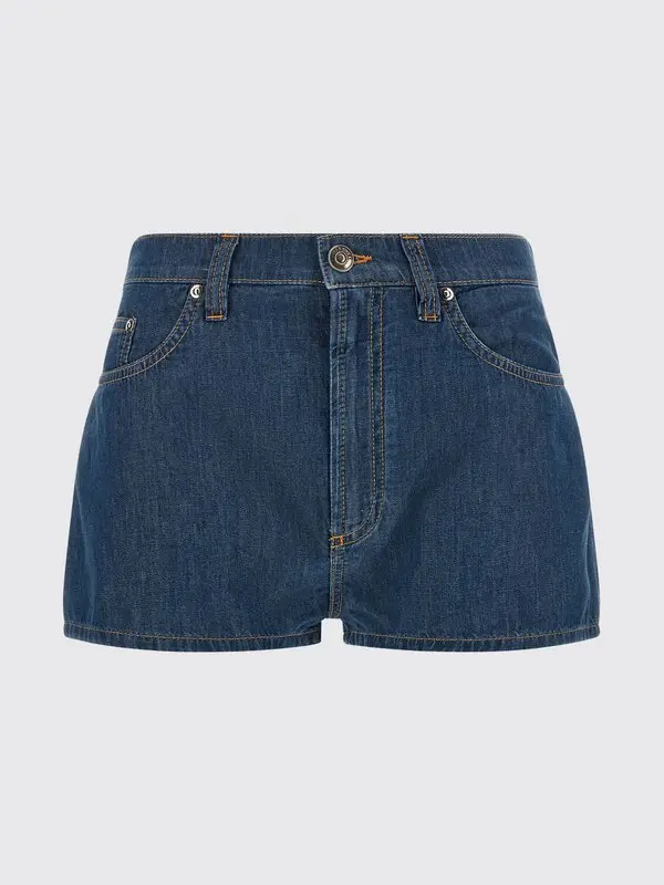 Versace Cotton Denim Shorts With Medusa Logo