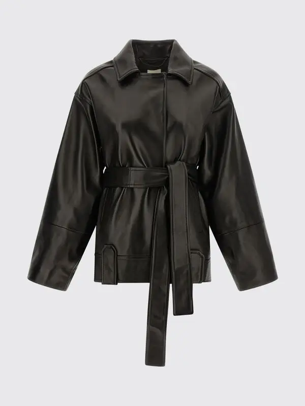 Khaite Lambskin Robe-style Leather Jacket With Belt