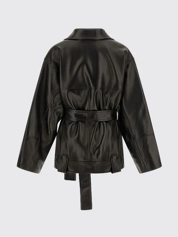 Khaite Lambskin Robe-style Leather Jacket With Belt