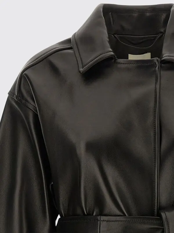 Khaite Lambskin Robe-style Leather Jacket With Belt