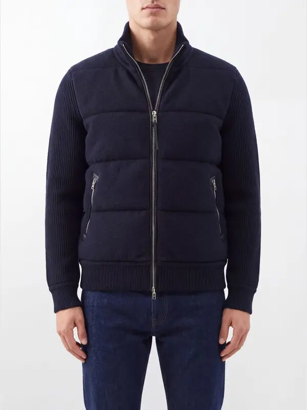 TOM FORD Virgin Wool Cardigan With Quilted And Padded Panels