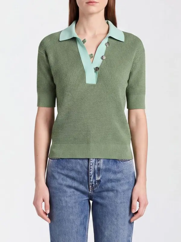 JW Anderson Cotton And Cashmere Knit Polo Shirt - Mint
