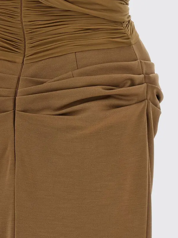 Magda Butrym Draped Off-the-shoulder Midi Sheath Dress In Cupro