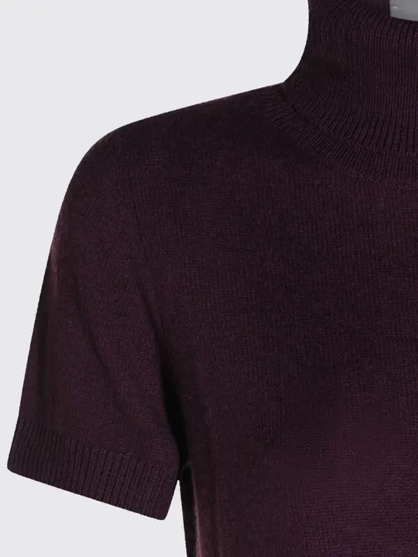 ALLUDE Ribbed Turtleneck Sweater - Plum