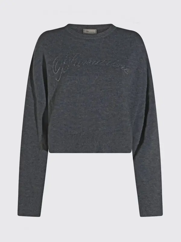 Blumarine Embellished Logo Sweater - Grey