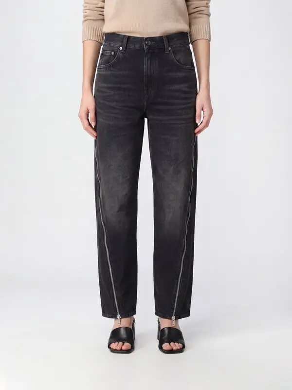 HAIKURE Wash Zipper Detailed Jeans - Black