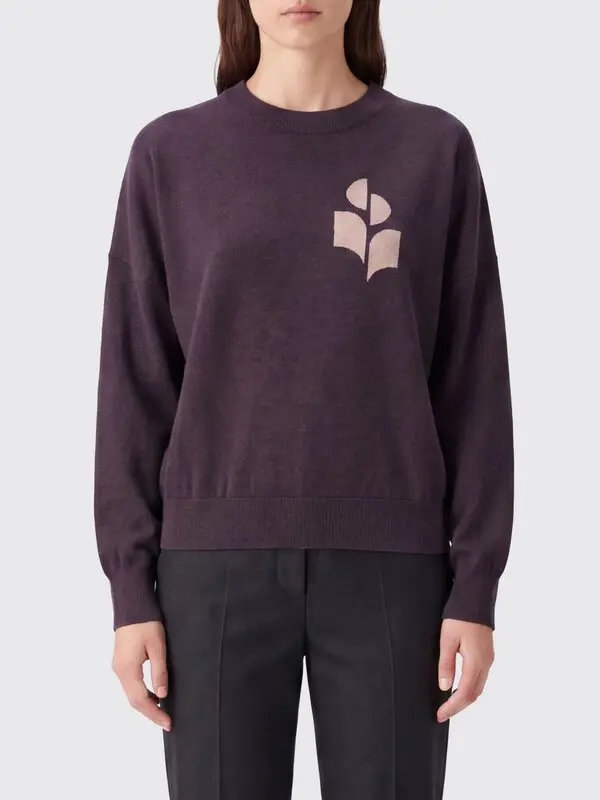 Isabel Marant Étoile Jacquard Logo Cotton And Wool Crewneck Jumper - Cocoa