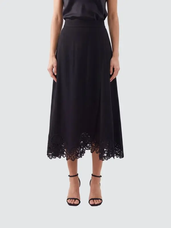 Zimmermann Midi Skirt - Black