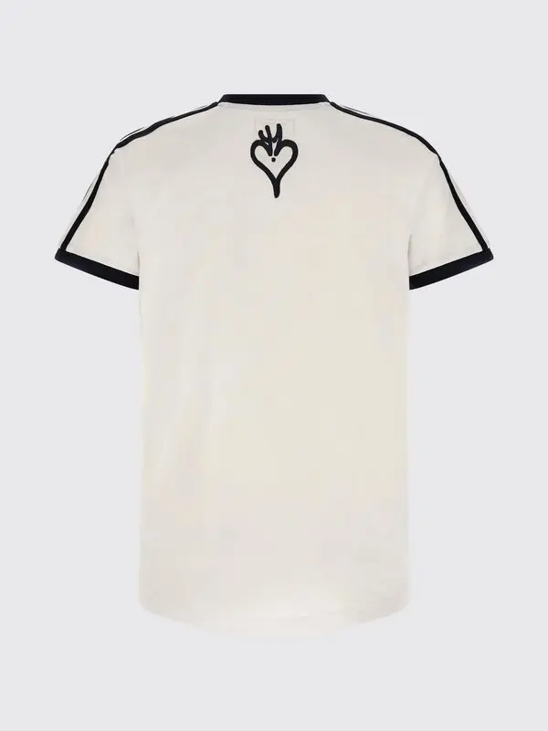 Y3 Short-sleeved Cotton T-shirt With Skull Graphic Print And Contrast Logo