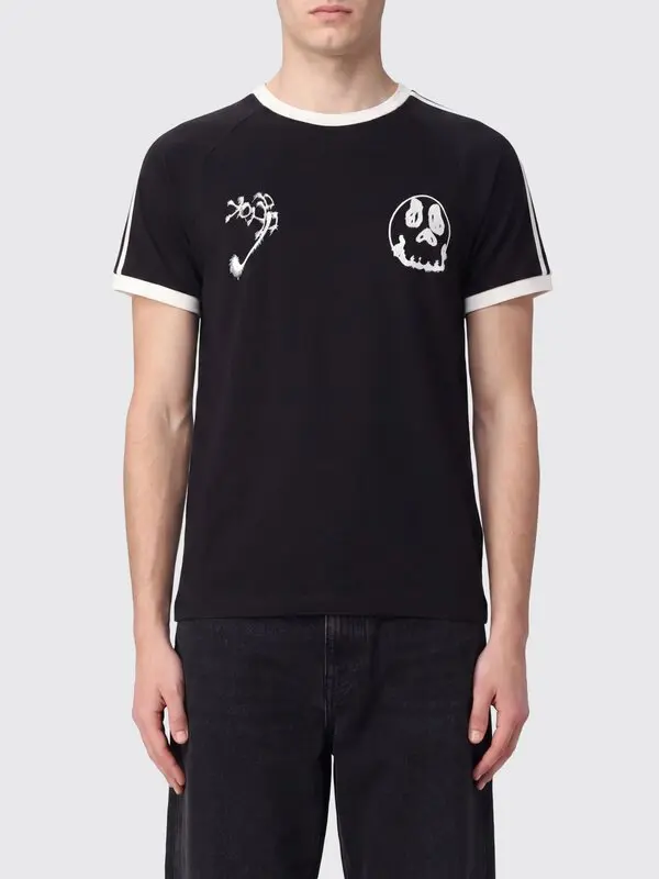 Y3 Short-sleeved Cotton T-shirt With Skull Graphic Print And Contrast Logo
