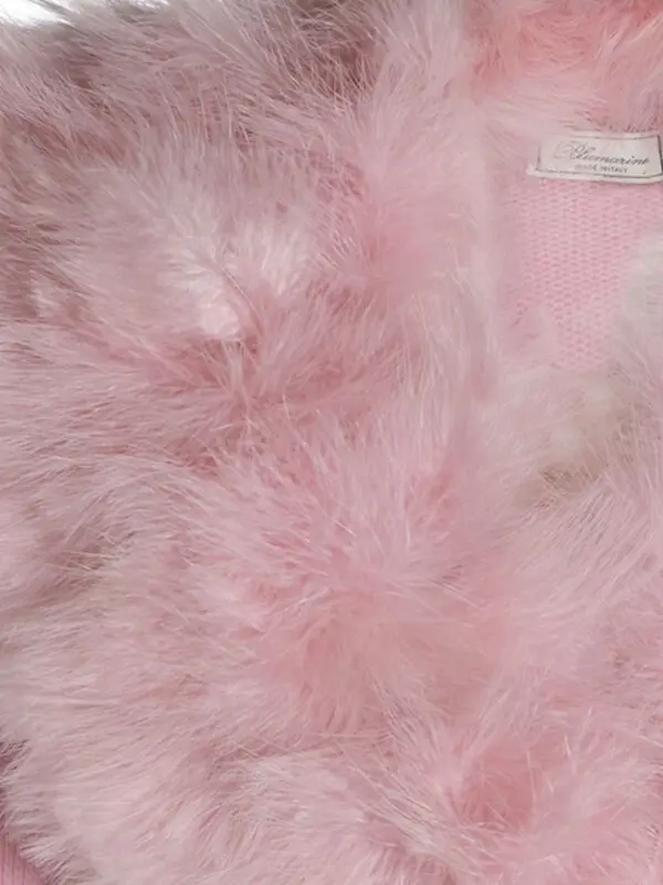 Blumarine Feather Trimmed Cardigan