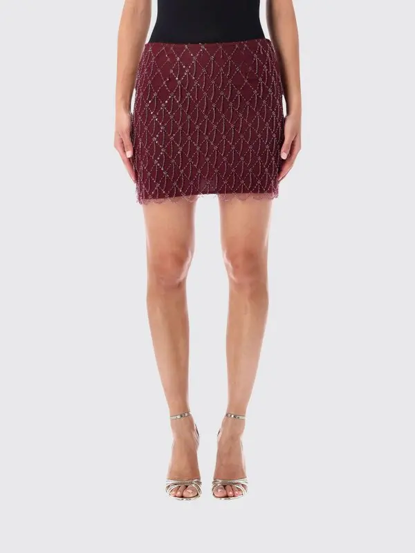 ROTATE BY BIRGER CHRISTENSEN Beaded Embroidered Stretch-tech Pencil Mini Skirt