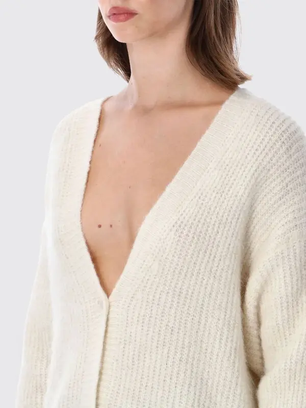 American Vintage Alpaca And Wool Blend V-neck Cardigan - White