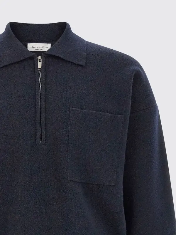 ROBERTO COLLINA Zip Up Sweater With Pocket