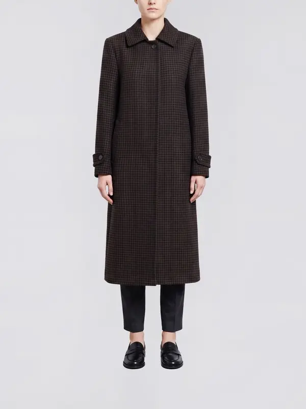 Tagliatore Checked Coat - Brown