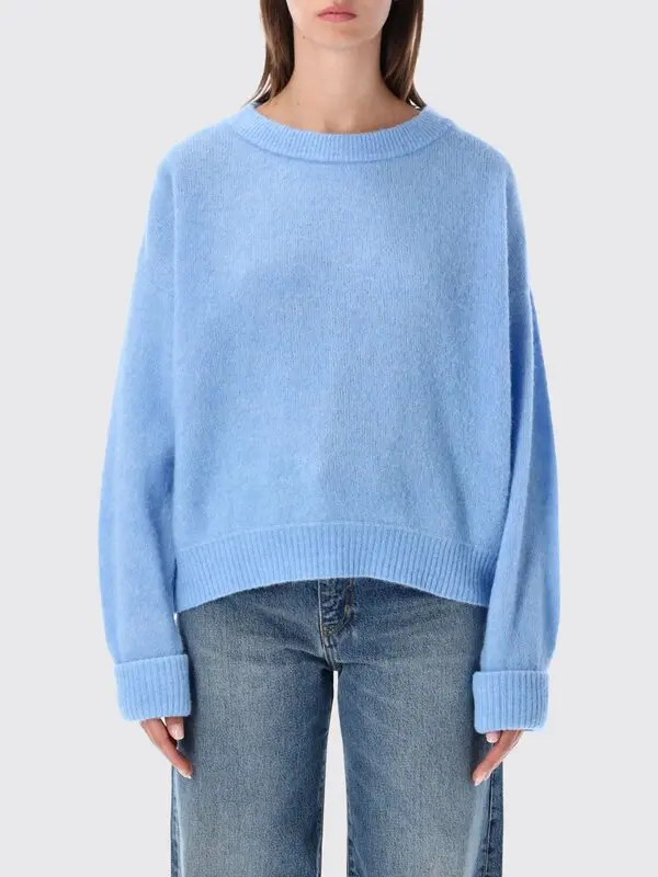 American Vintage Relaxed Fit Wool And Alpaca Blend Crewneck Jumper - Blue